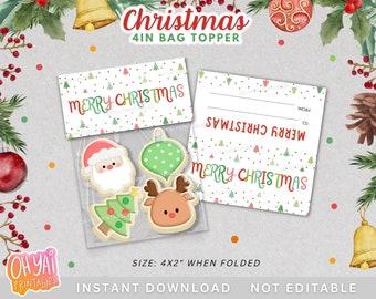 Christmas Bag Topper, 3x2 Bag Topper, Printable Christmas Bag Topper ...