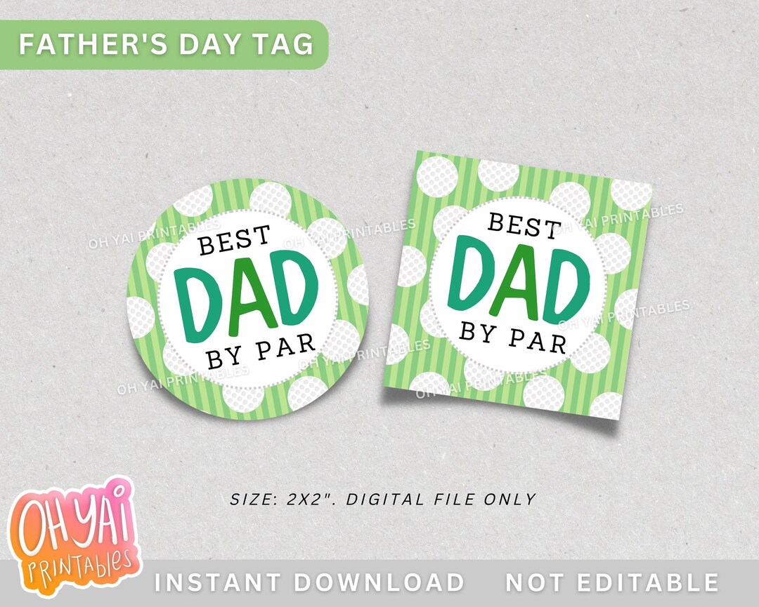 Father's Day Tag, Best Dad by Par Tag, Printable Father's Day Tag ...