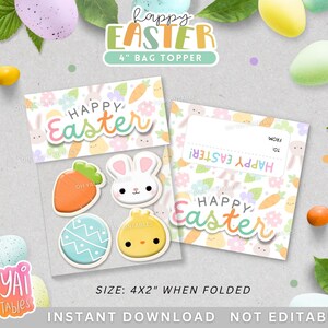 4" Easter Treat Bag Topper, Printable Bag Topper, Printable Easter ...
