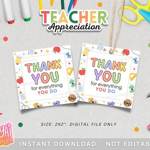 Teacher Appreciation Tag, Printable Teacher Appreciation Tag, Teacher ...