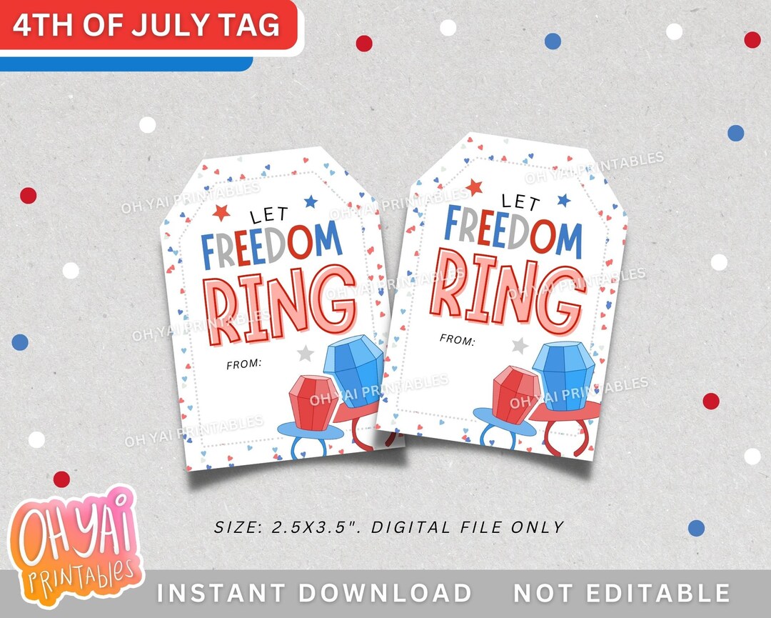 4th of July Tag, Happy 4th of July Gift Tag, Printable 4th of July Tag ...