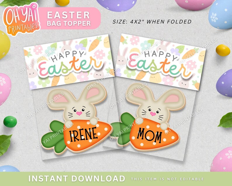 4 Easter Treat Bag Topper Printable Bag Topper - Etsy