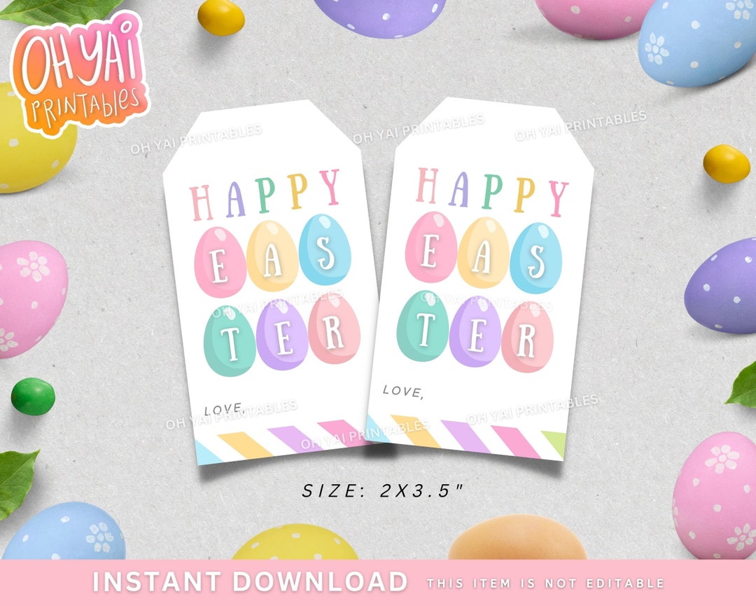 Easter Tag, Printable Easter Tag, Happy Easter Tag, Easter Treats Tag ...