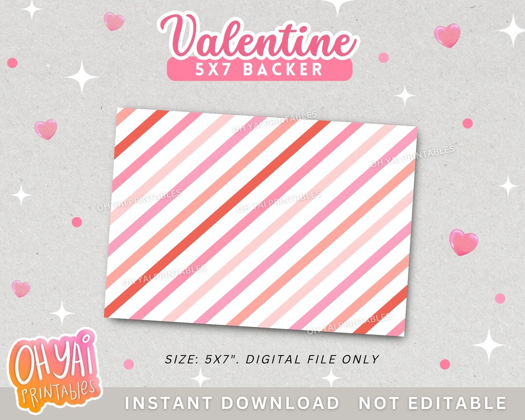 Printable Valentine Box Backer, Cookie Box Backer, 5x7 Box Backer ...