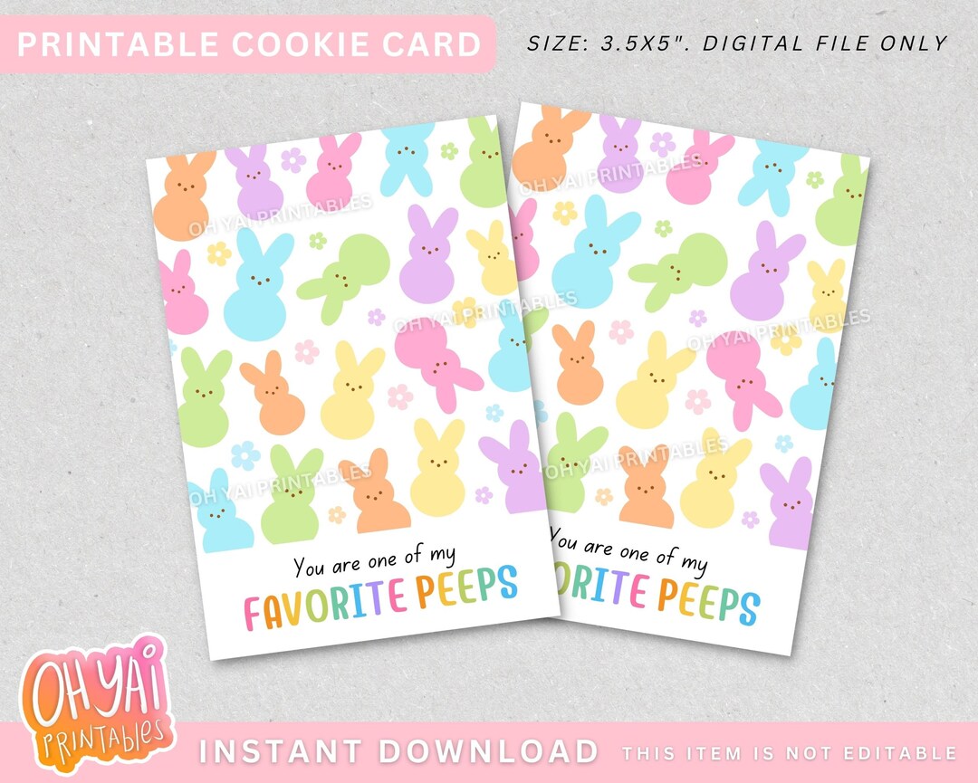 Easter Cookie Card, Chick Cookie Card, Bunny Bait Cookie Card, Easter ...