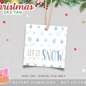 Printable Christmas Tag, Let It Snow Tag, Winter Christmas Tag ...