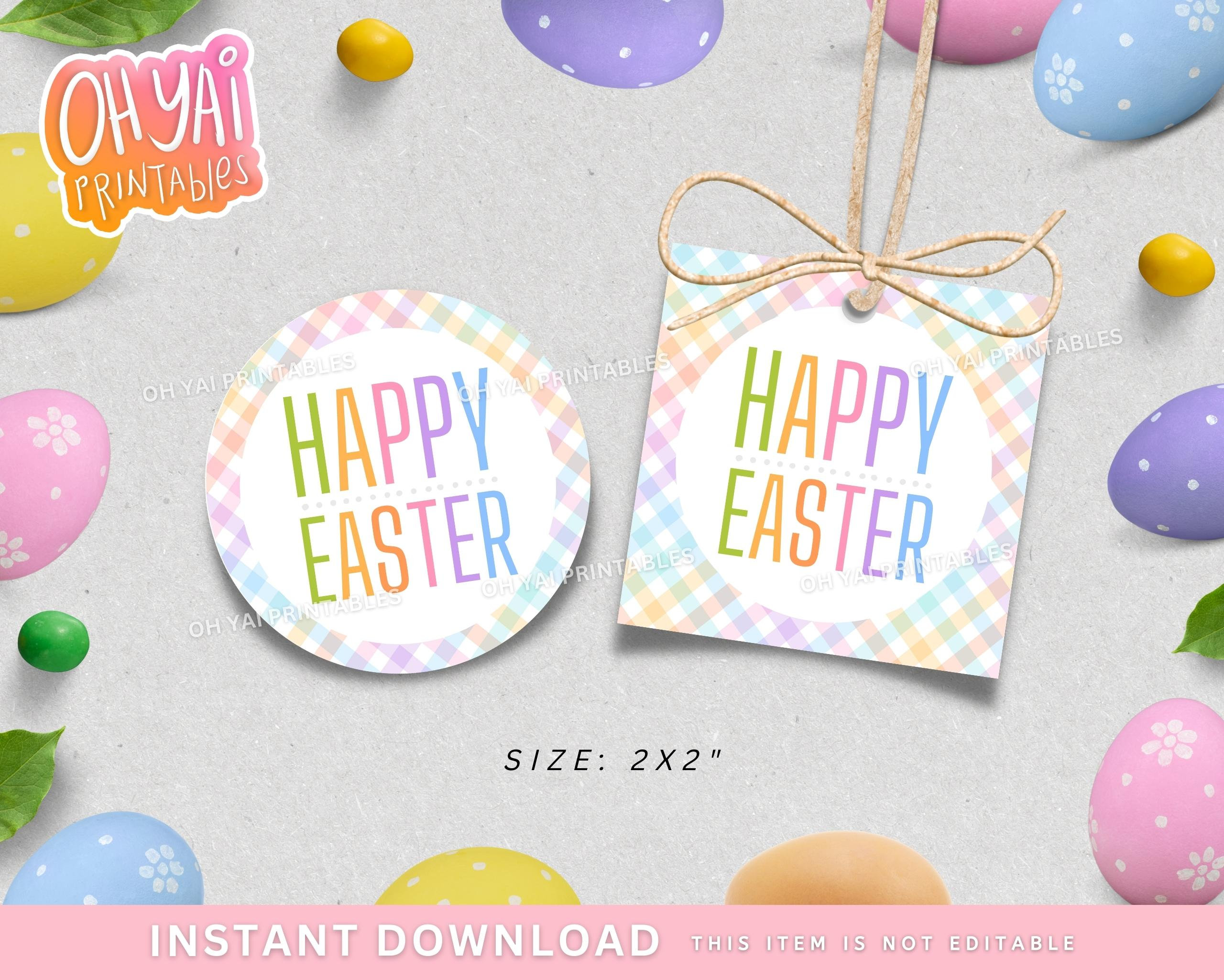 Printable Easter Tag Printable Easter Treats Tag Round - Etsy
