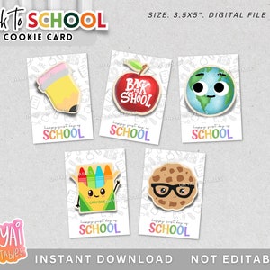 Back to School Cookie Card, Printable Cookie Card, First Day of School ...
