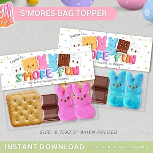 Easter S'mores Bag Topper, 6.75x2.5 , S'mores Bag Topper, Printable ...
