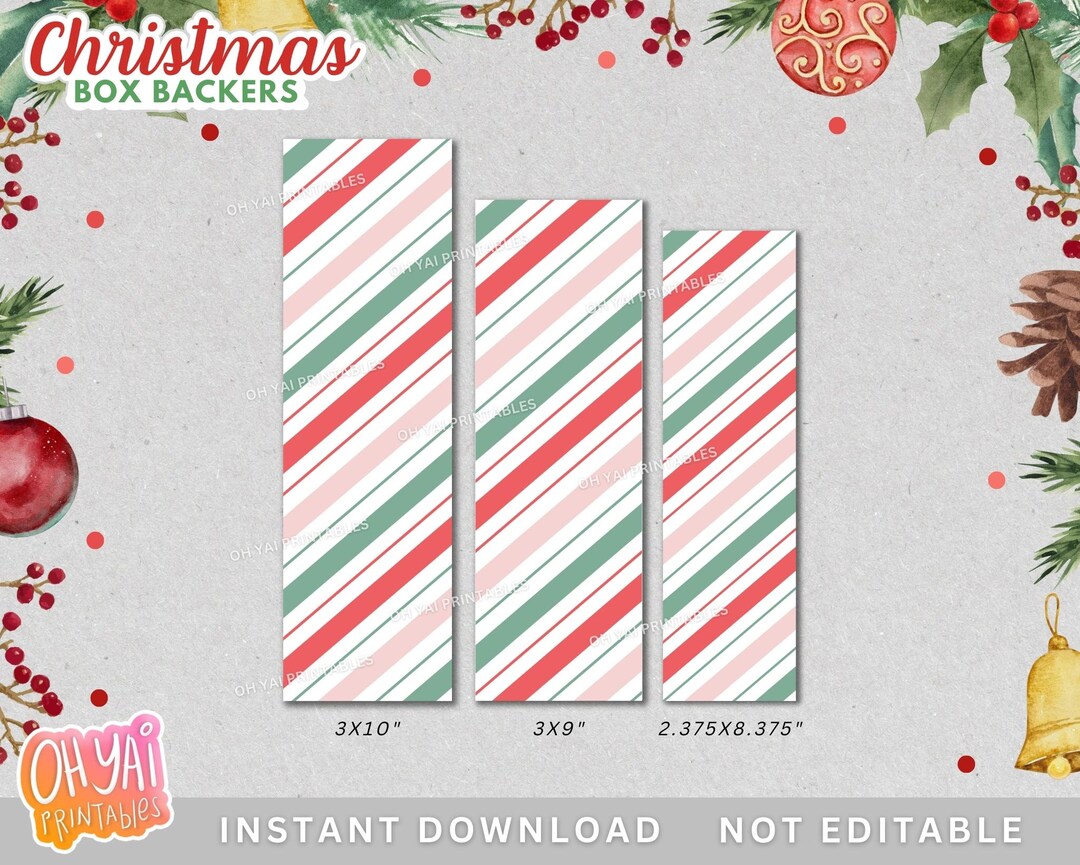 Printable Christmas Box Backer, Cookie Box Backer, Box Backer ...