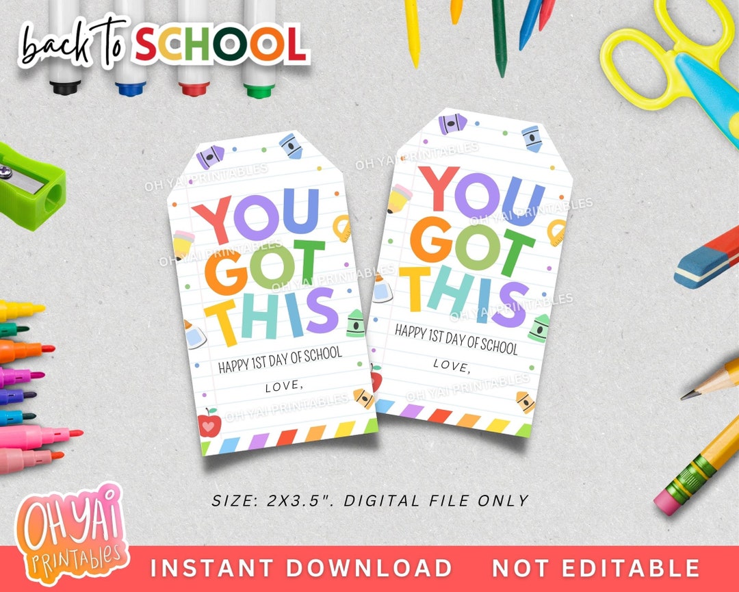 Happy First Day of School Tag, Printable Back to School Tag, Back to ...