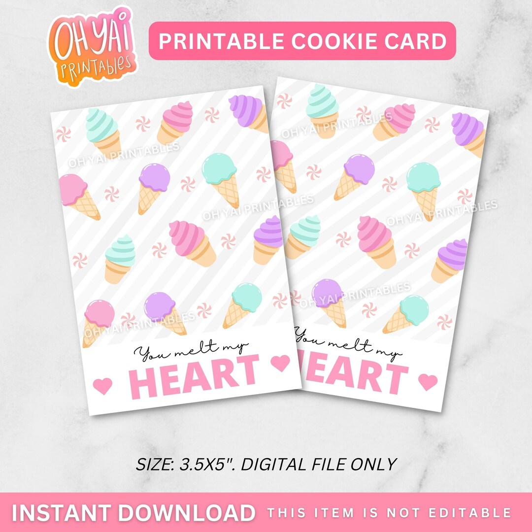 Valentine Cookie Card, Mini Cookie Card, Happy Valentine's Day Cookie ...