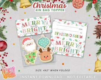 Christmas Bag Topper, 3x2 Bag Topper, Printable Christmas Bag Topper ...