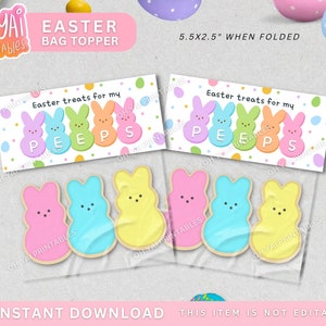 Easter Treat Bag Topper, 5.5x2.5 , Treats for My Peeps Bag Topper ...