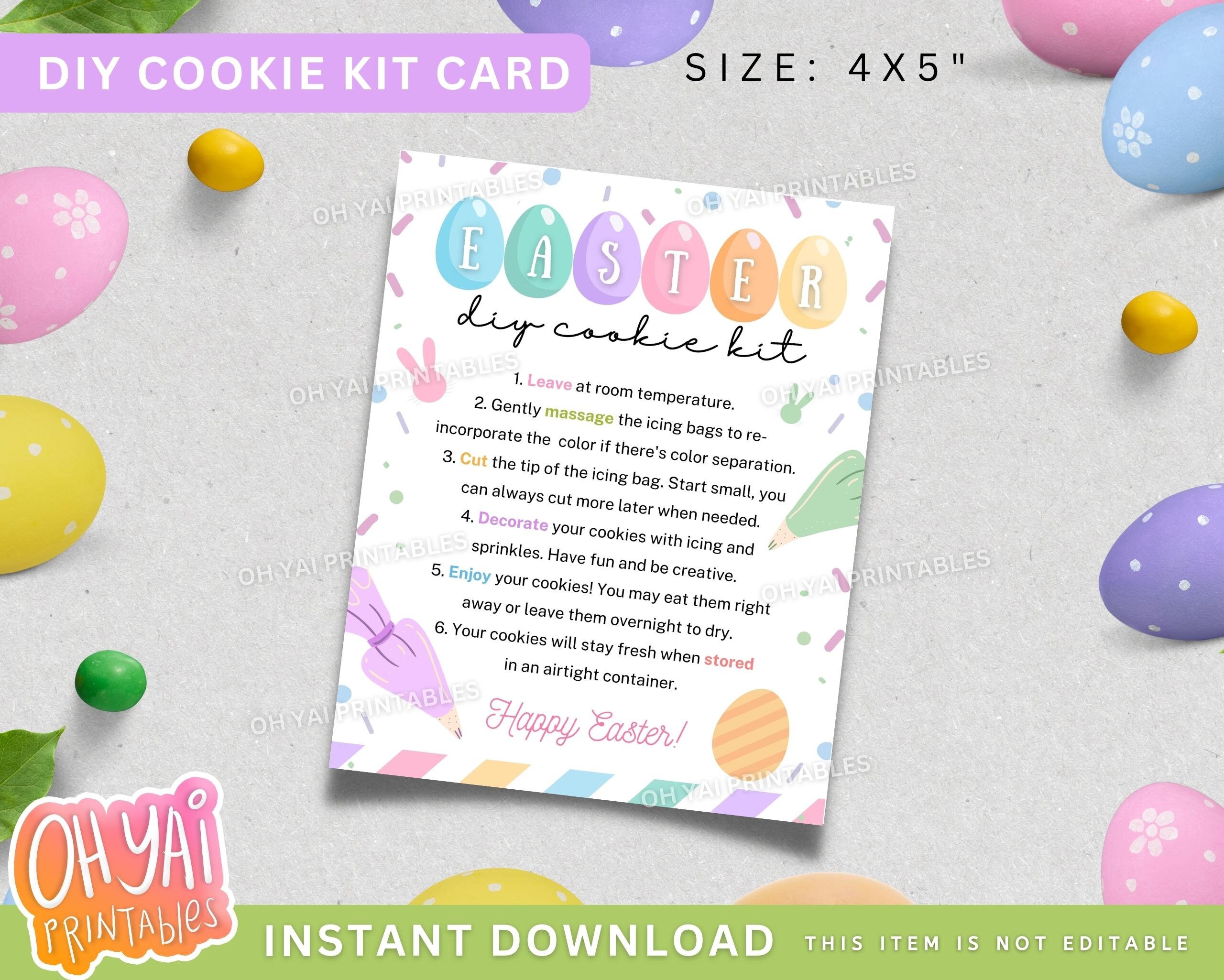 Easter DIY Cookie Kit Card DIY Cookie Kit Card Cookie Kit - Etsy