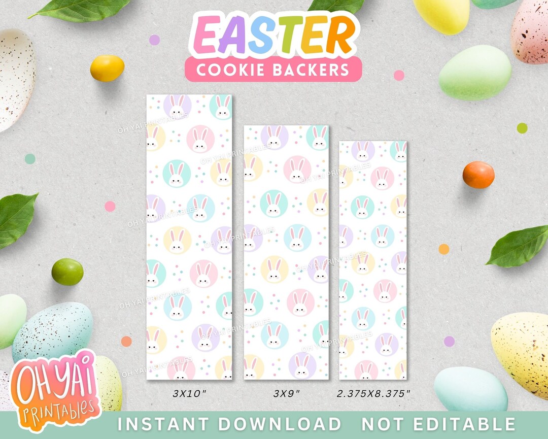 Easter Cookie Backers, Printable Cookie Backers, Easter Cookie Box ...