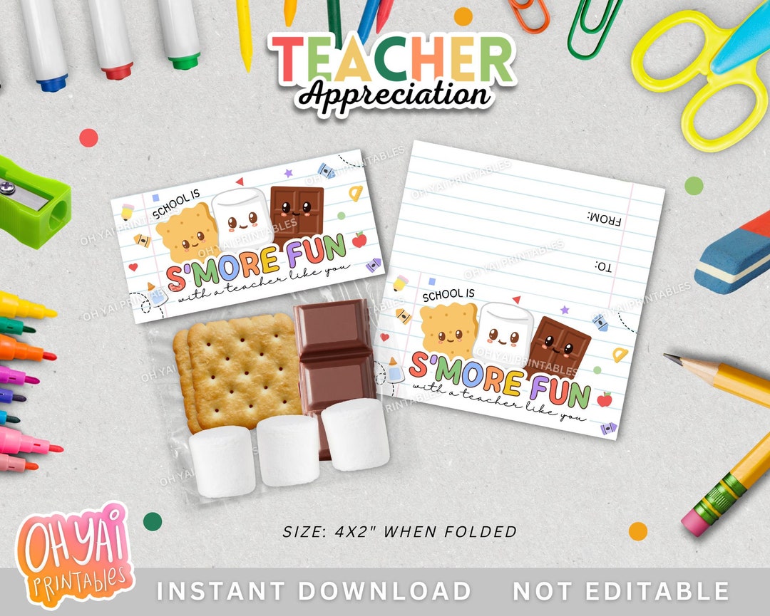 Teacher Appreciation S'mores Bag Topper, 4x2 , S'mores Bag Topper ...