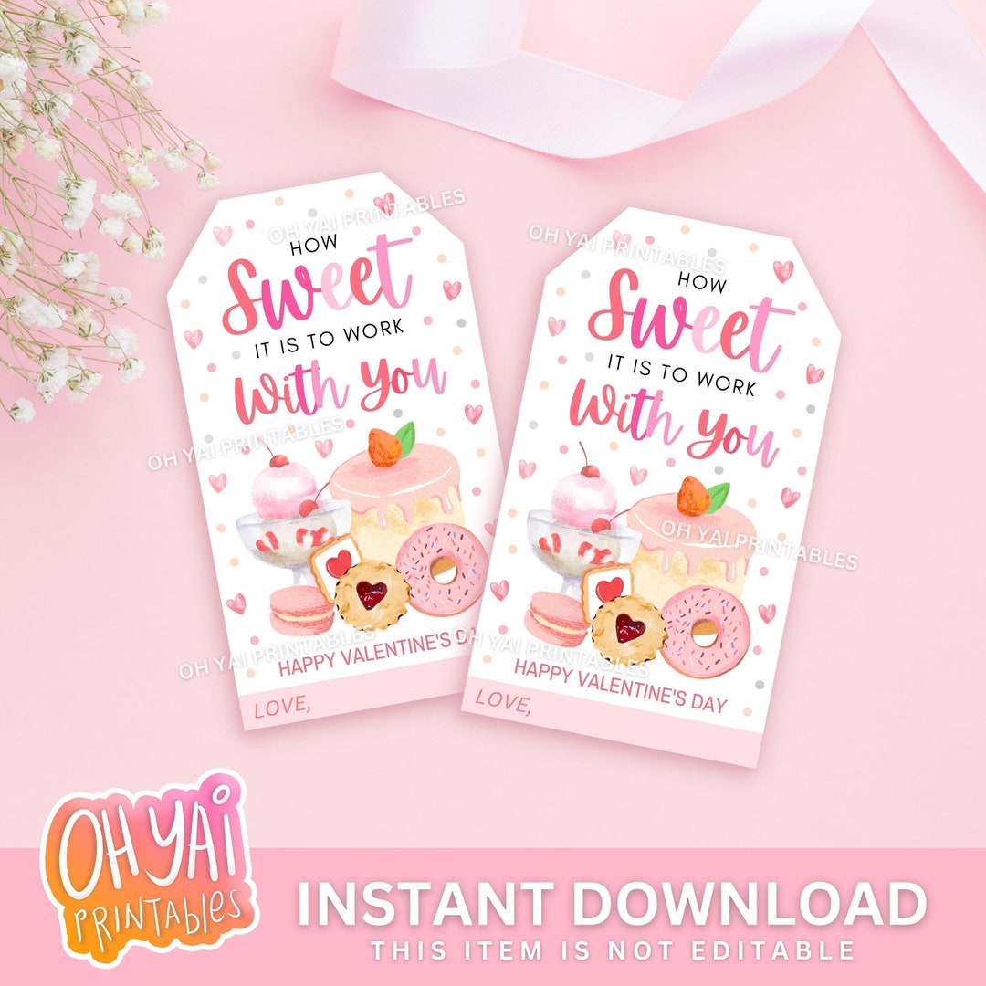 Printable Valentines Day Tag, Valentine Treats Tag, Valentine Favor Tag ...