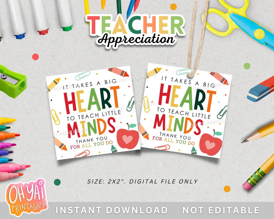 Teacher Appreciation Tag, Teacher Gift Tag, Teacher Cookie Tag, Teacher ...