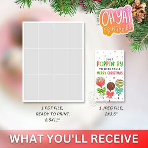 Cake Pop Tags, Cake Pop Favor Tag, Just Poppin Tag, Christmas Cake Pop ...