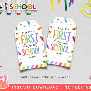 Happy First Day of School Tag, Welcome Back to School Tag, Printable ...