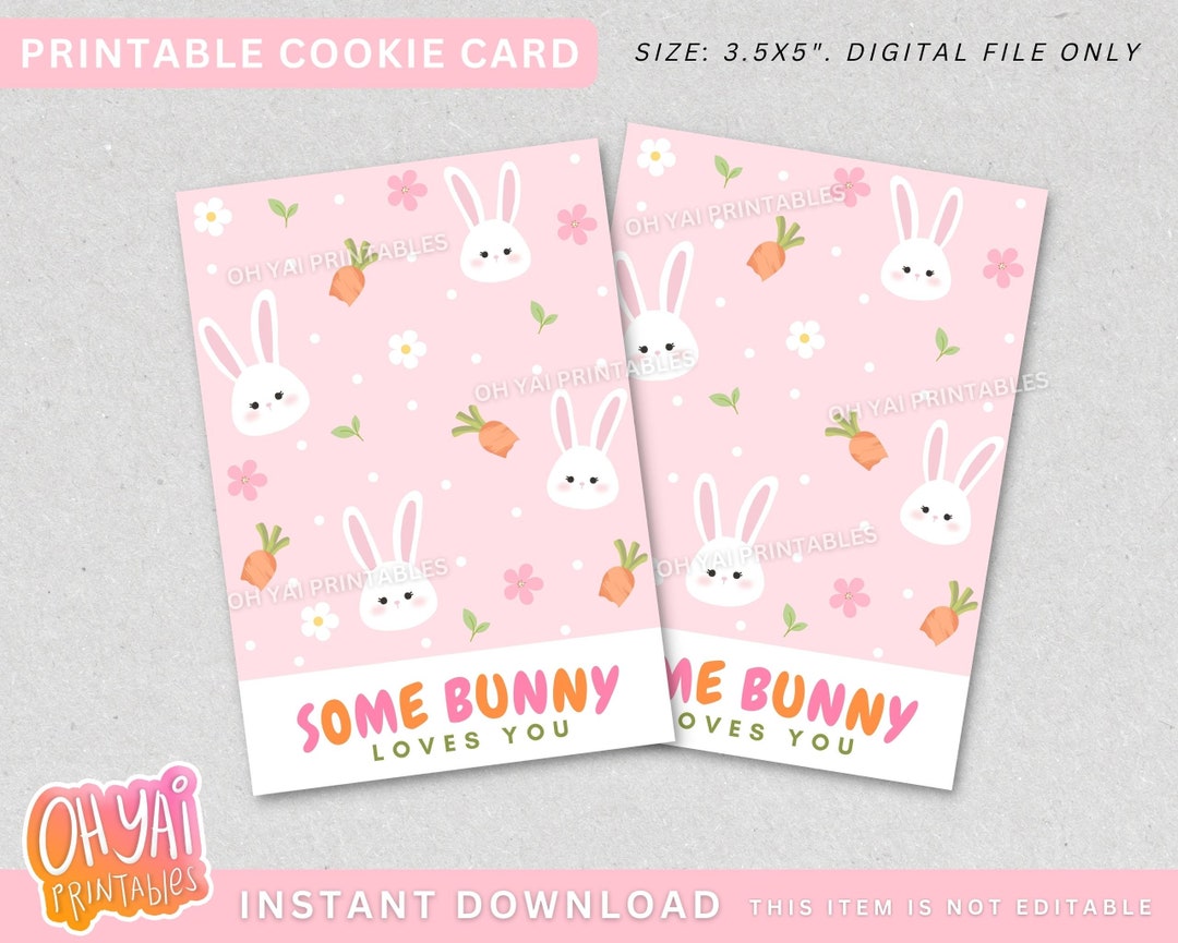 Easter Cookie Card, Chick Cookie Card, Bunny Bait Cookie Card, Easter ...