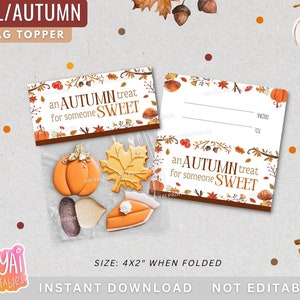 Fall Topper, Fall Cookie Bag Topper, 4x2 Bag Topper, Printable Fall ...
