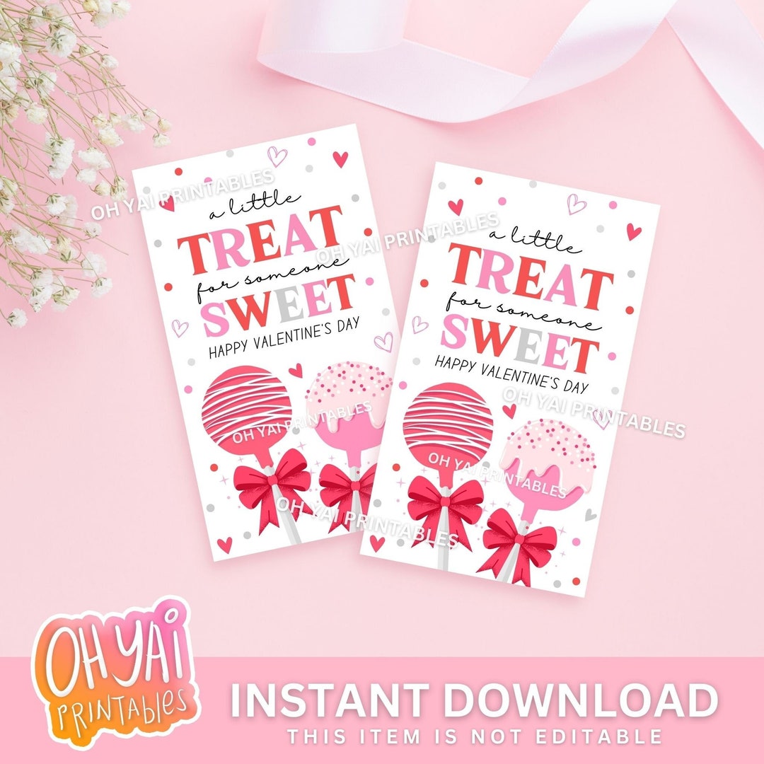 Printable Valentines Day Tag, Valentine Treats Tag, Valentine Favor Tag ...
