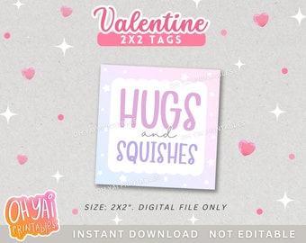 Printable Tag Hugs and Squishes 2 Square - Etsy