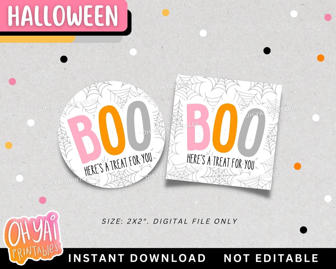 Halloween Tag, Boo Here's a Treat for You Tag, Halloween Cookie Tag ...