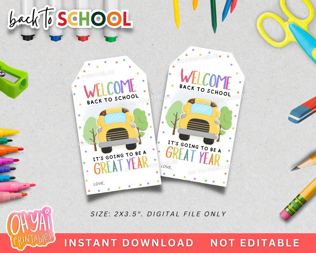Welcome Back to School Tag Happy First Day of School Tag - Etsy