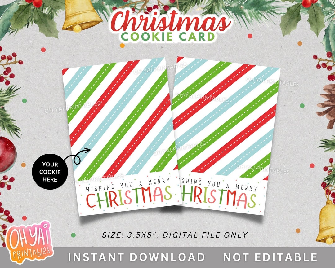 Christmas Cookie Card, Christmas Cookie Backer, Christmas Mini Cookie ...