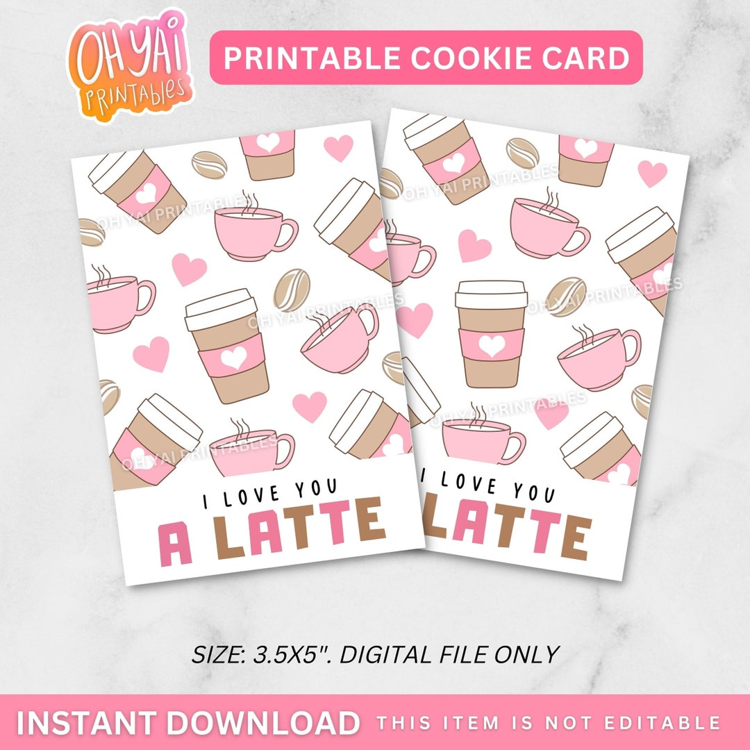 Valentine Cookie Card, Mini Cookie Card, Happy Valentine's Day Cookie ...