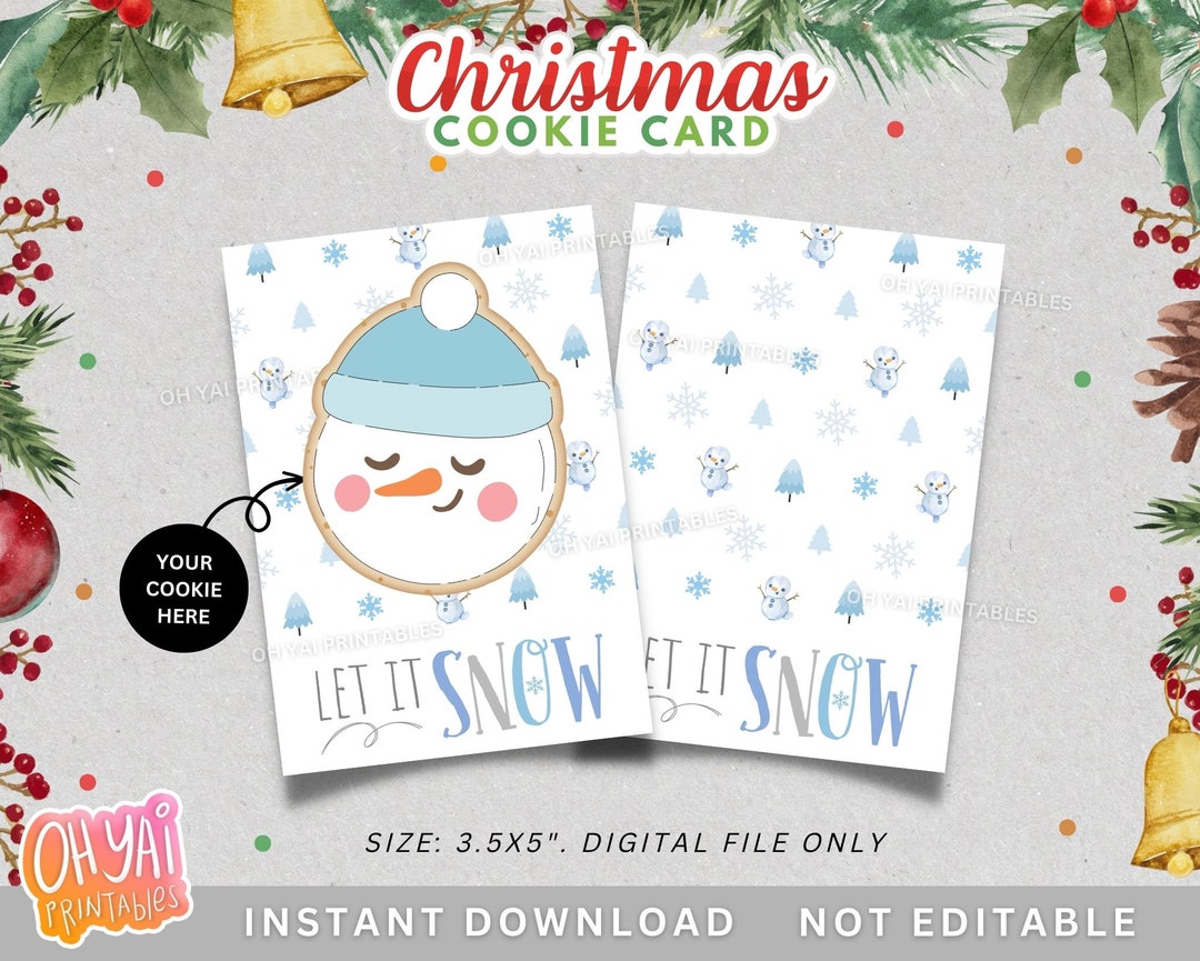 Christmas Cookie Card, Let It Snow Cookie Card, Christmas Cookie Backer ...