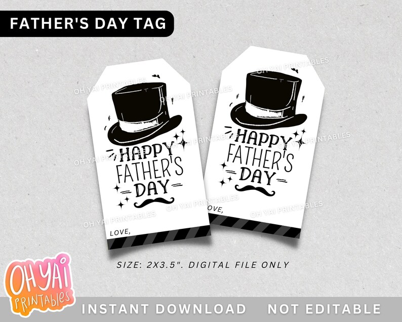 Father's Day Tag Printable Father's Day Tag - Etsy