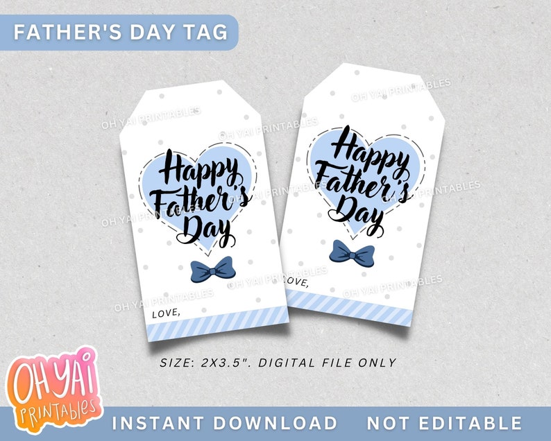 Father's Day Tag Printable Father's Day Tag - Etsy