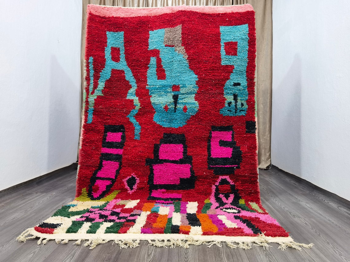 Custom Red Rug - Berber Sheep Wool Rug -traditional Moroccan Rug ...
