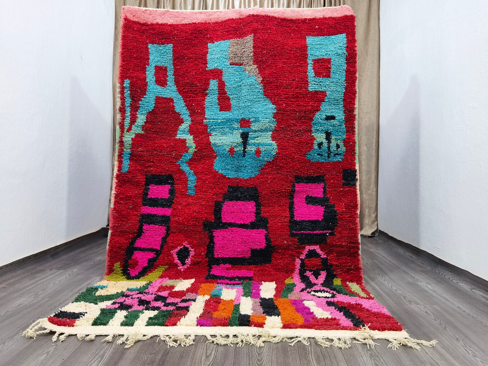 Custom Red Rug - Berber Sheep Wool Rug -traditional Moroccan Rug ...