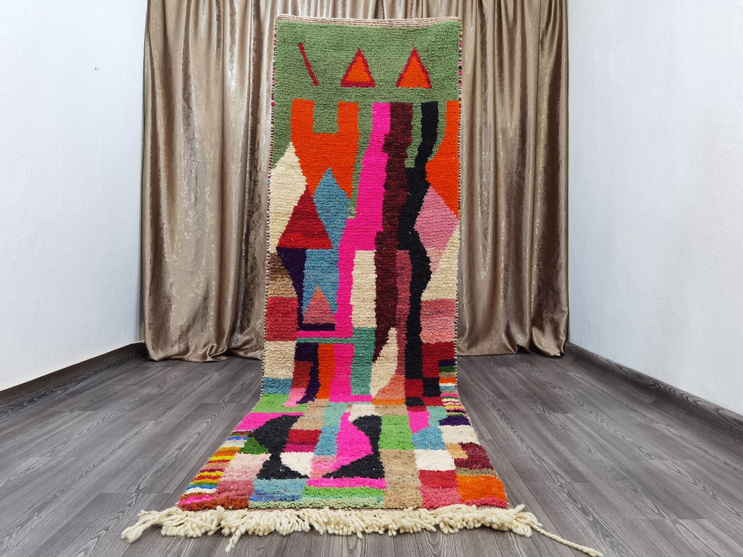 Custom Runner Moroccan Hand Knotted Runner Rug , Authentic Moroccan Rug ...