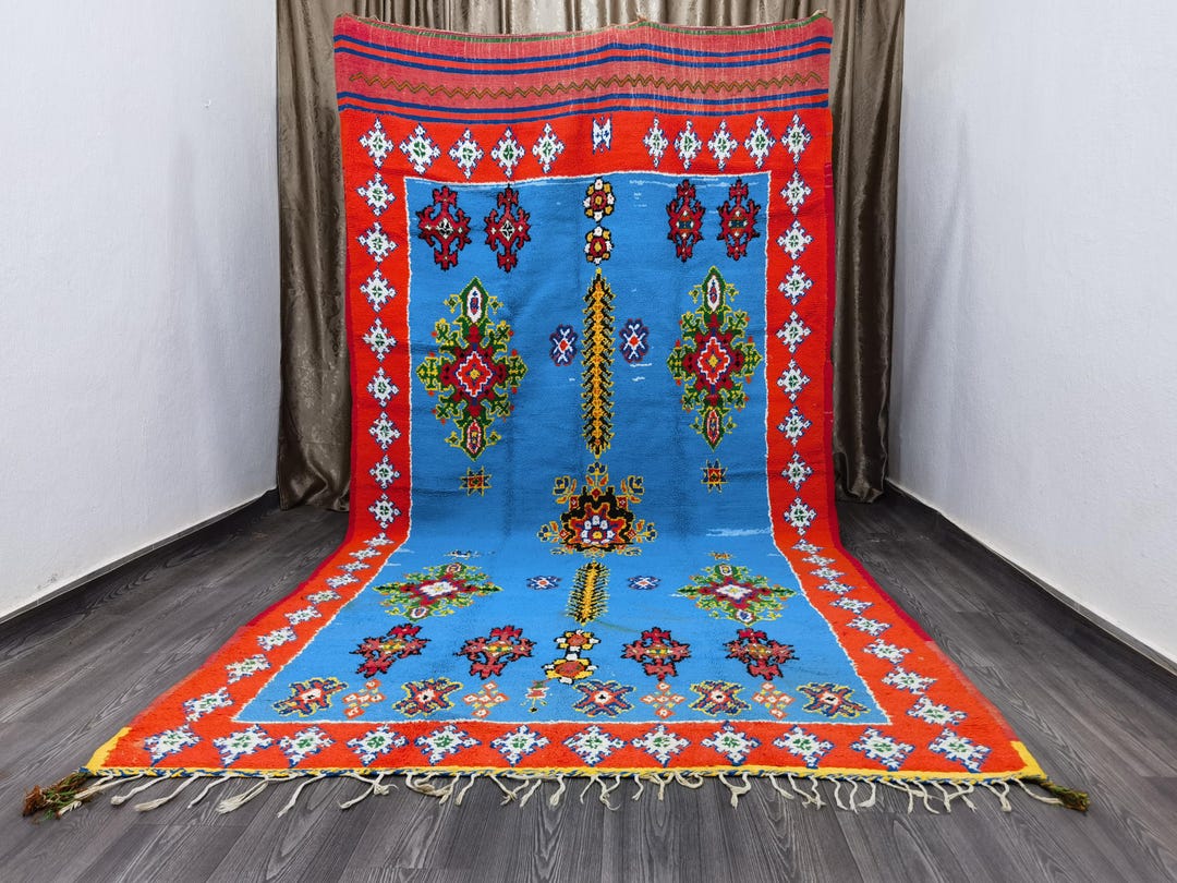 Blue Rugs for Living Room 6x12.3 Ft ( 185 X 375 Cm) - Soft Area Rug ...