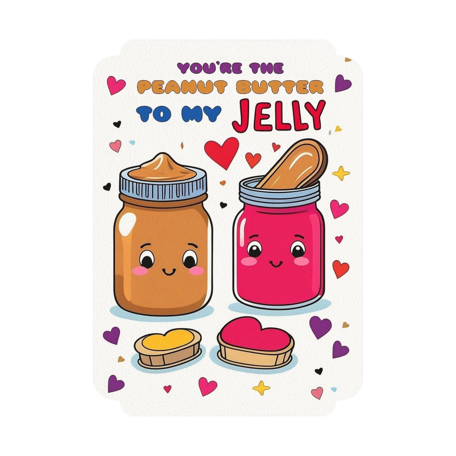 Postcards Set - Peanut Butter and Jelly Illustration, Cute Doodles ...