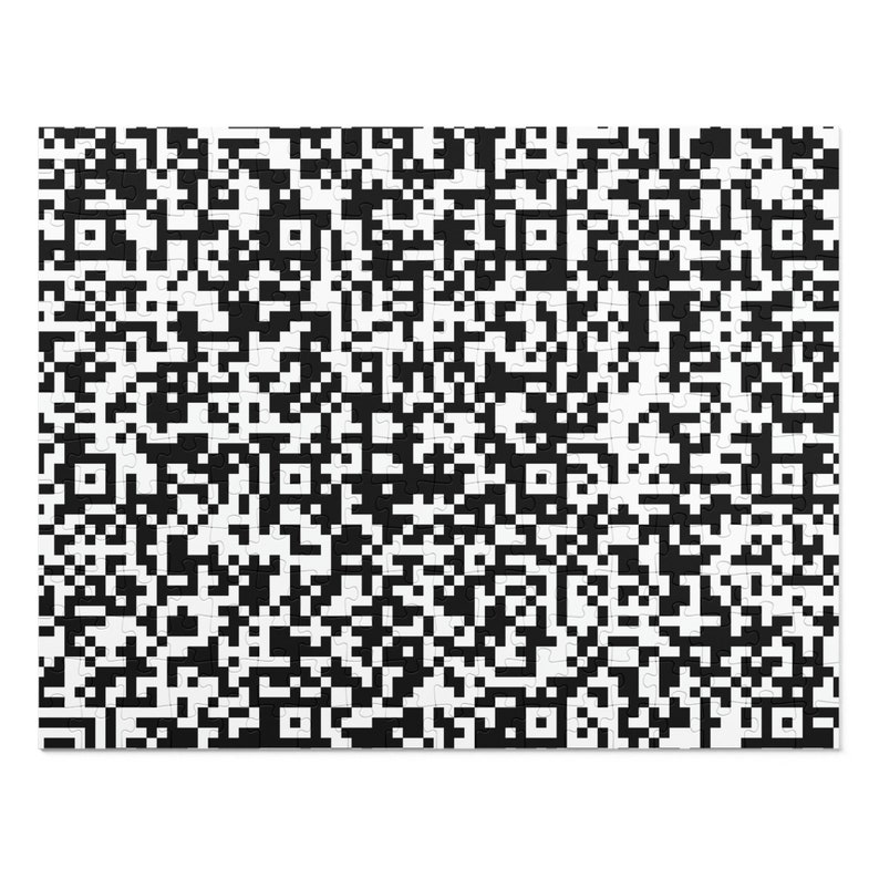 Black and White QR Code Jigsaw Puzzle for Kids Adults, QR Code, Unique ...