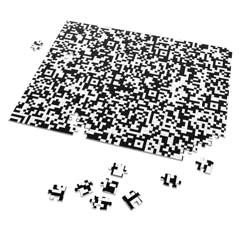 Black and White QR Code Jigsaw Puzzle for Kids Adults, QR Code, Unique ...