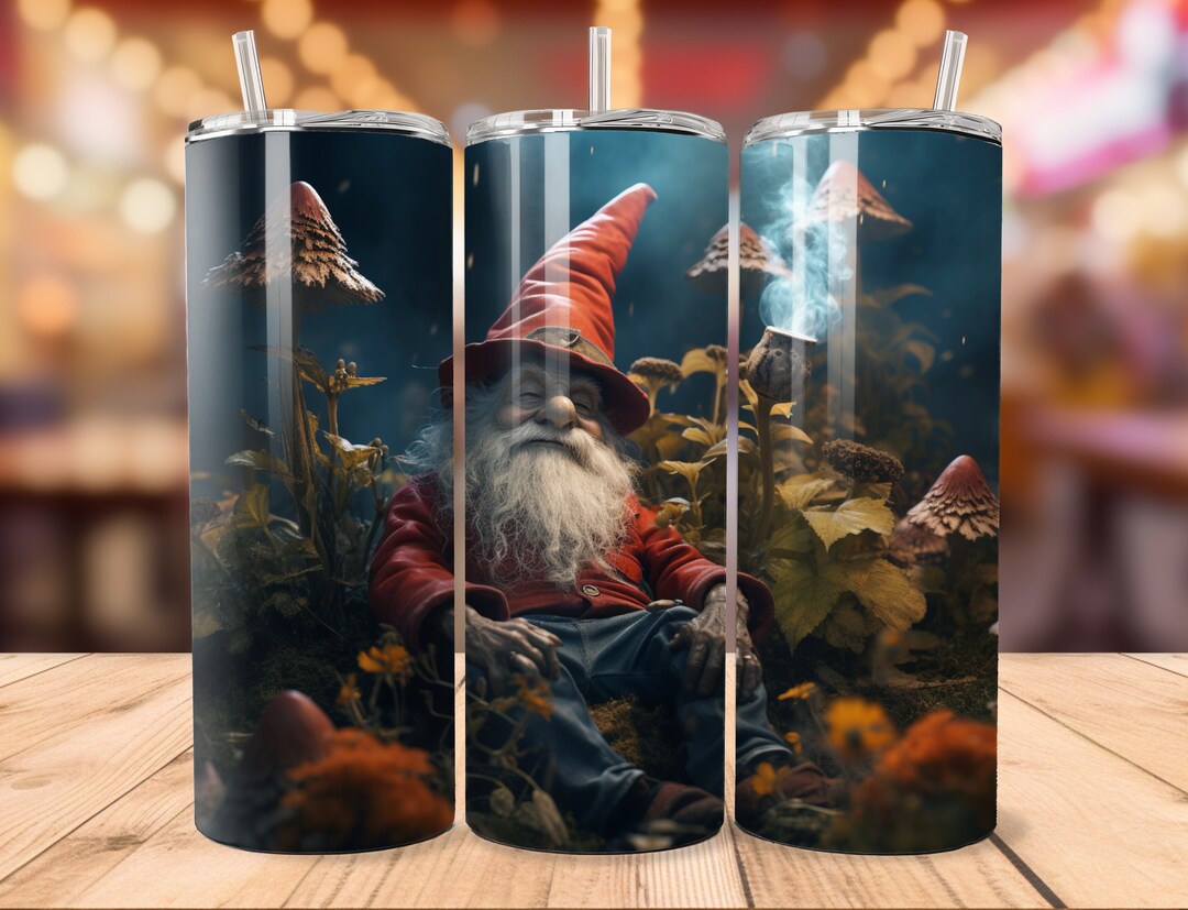 Pothead Gnome PNG, Sublimation, Chill Gnome Decal, Gnome Tumbler Wrap ...