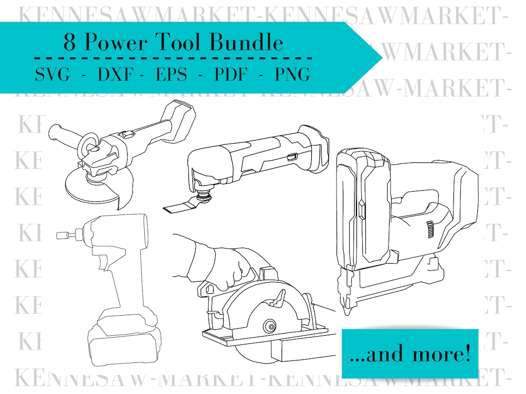 Modern Manly Tool Outline SVG, Dxf, Eps, Pdf, Png/power Tools for ...