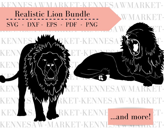 LION SVG BUNDLE/ Lion Head Svg/ Wild Animal Svg/ African Animal/ Zoo ...