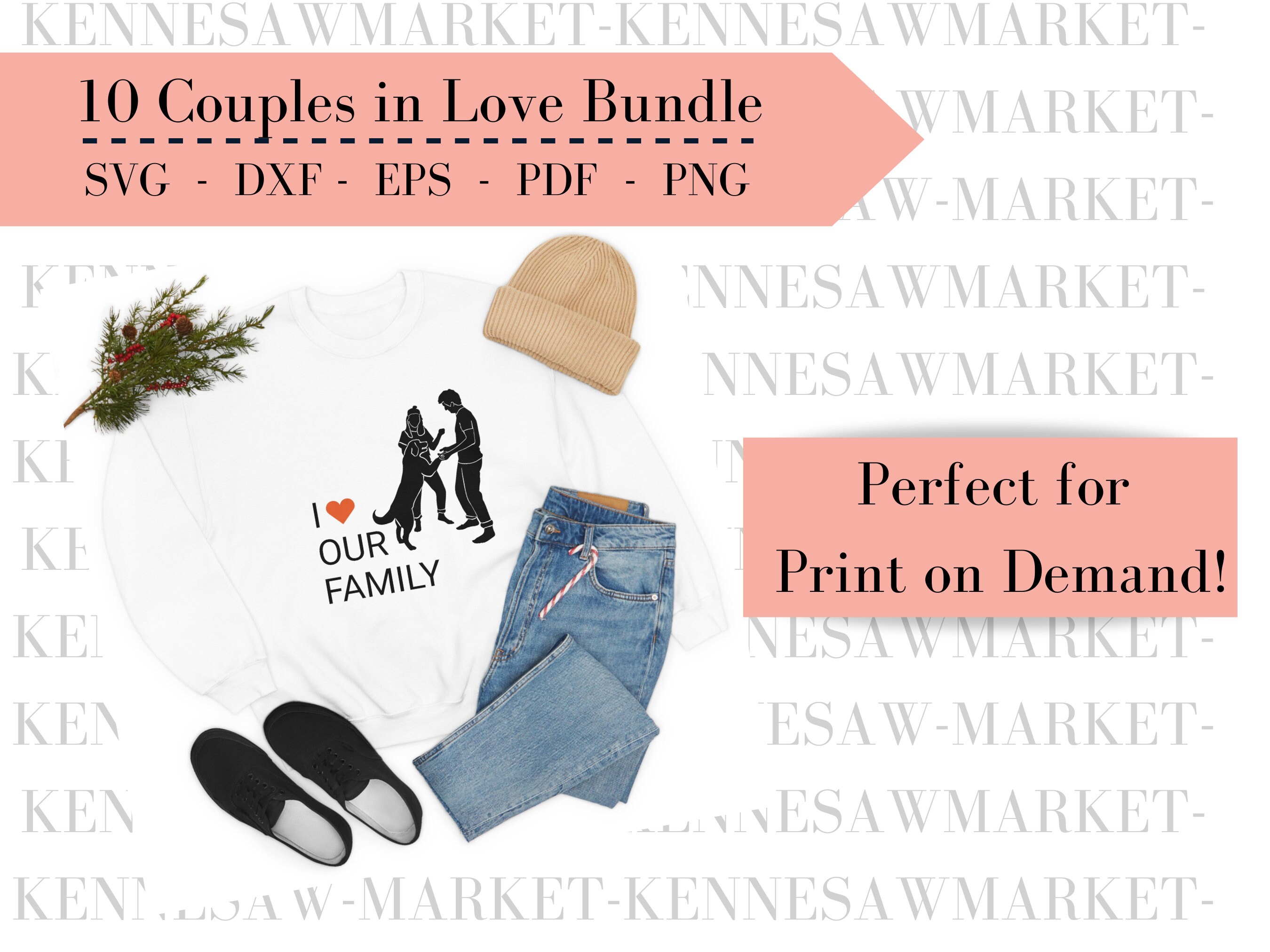 Couples in Love Silhouette Bundle With Svg, Dxf, Eps, Pdf, Png ...
