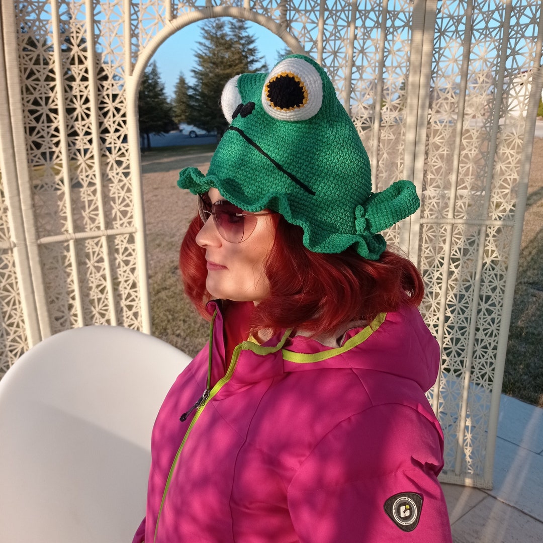 Sweety Frog Hat Cute Frog Bucket Hat Crochet Handmade - Etsy