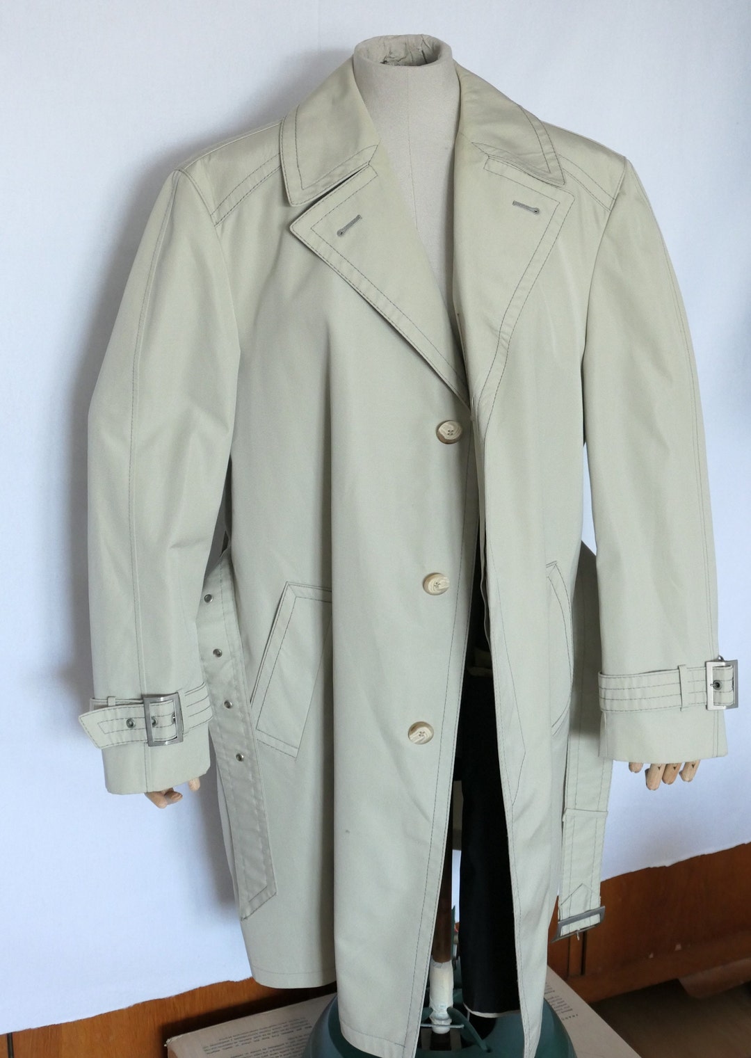 Trench Coat RIKSON Viscose Lining Polyester Cotton Gr. M/ S Women/ Men Unisex Coat - Etsy