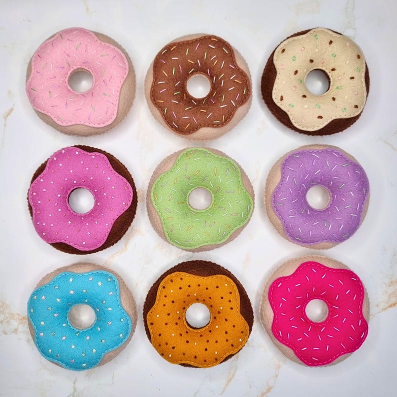 Felt Donut Sewing Pattern: Beginner Pretend Play Food (PDF) - Etsy